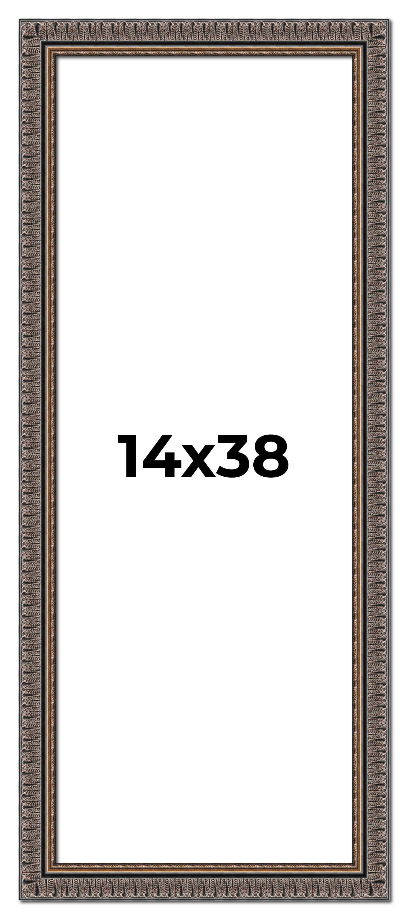 14x38 Frame Black Feather Payton Ornate Solid Wood Picture Frame Width ...