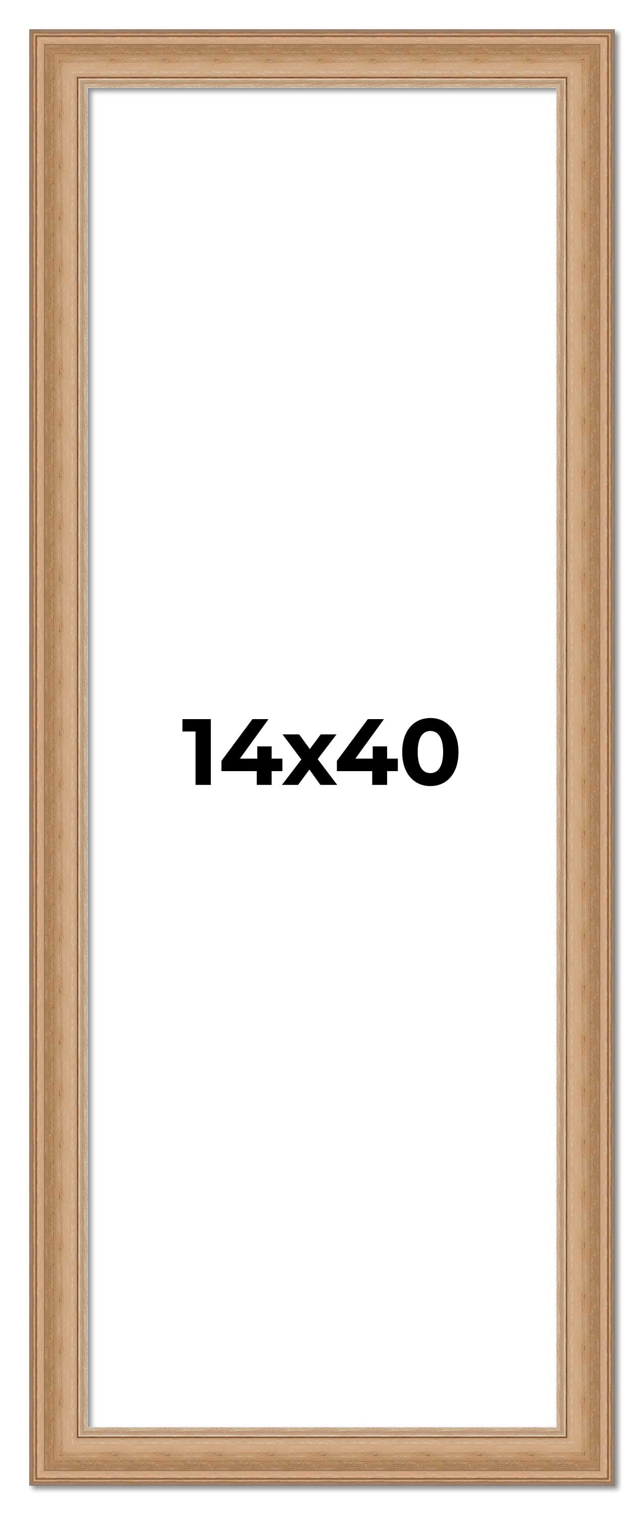 14x40 Frame Charleston Honey Brown Solid Wood Picture Frame Width 1.75 ...