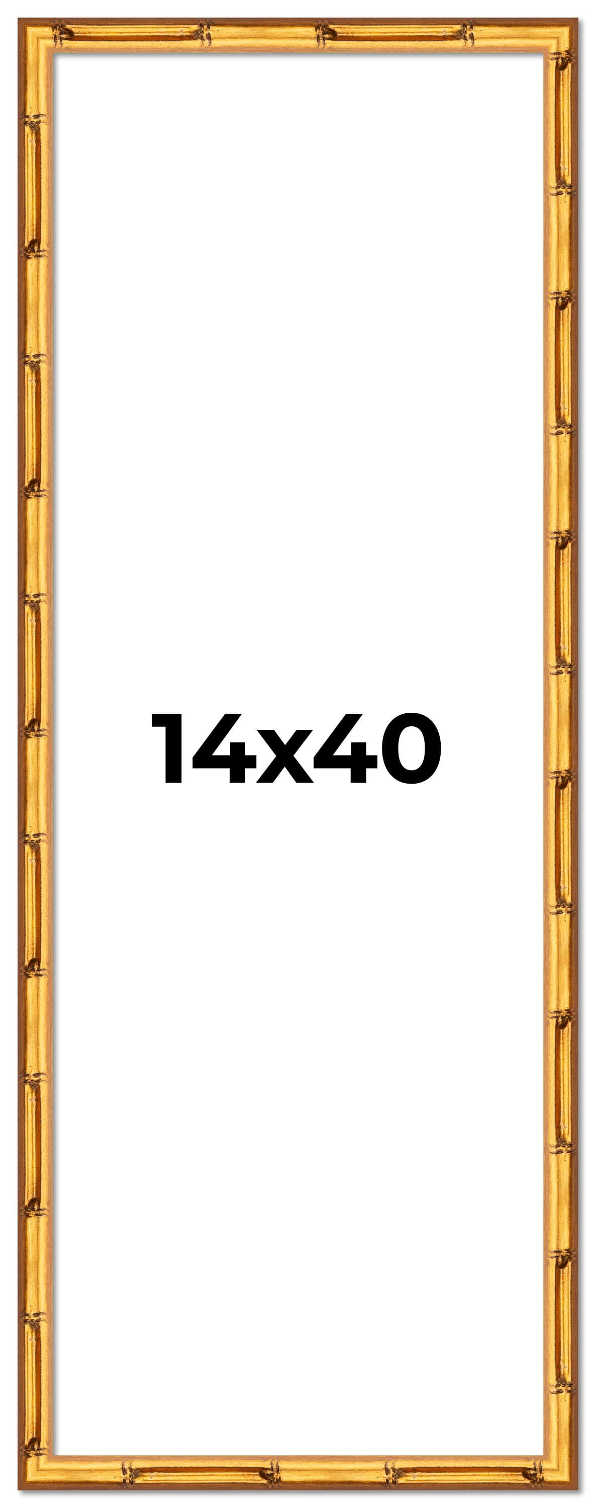 14x40 Frame Gold Bamboo Solid Wood Picture Frame | 1 Inch Moulding ...