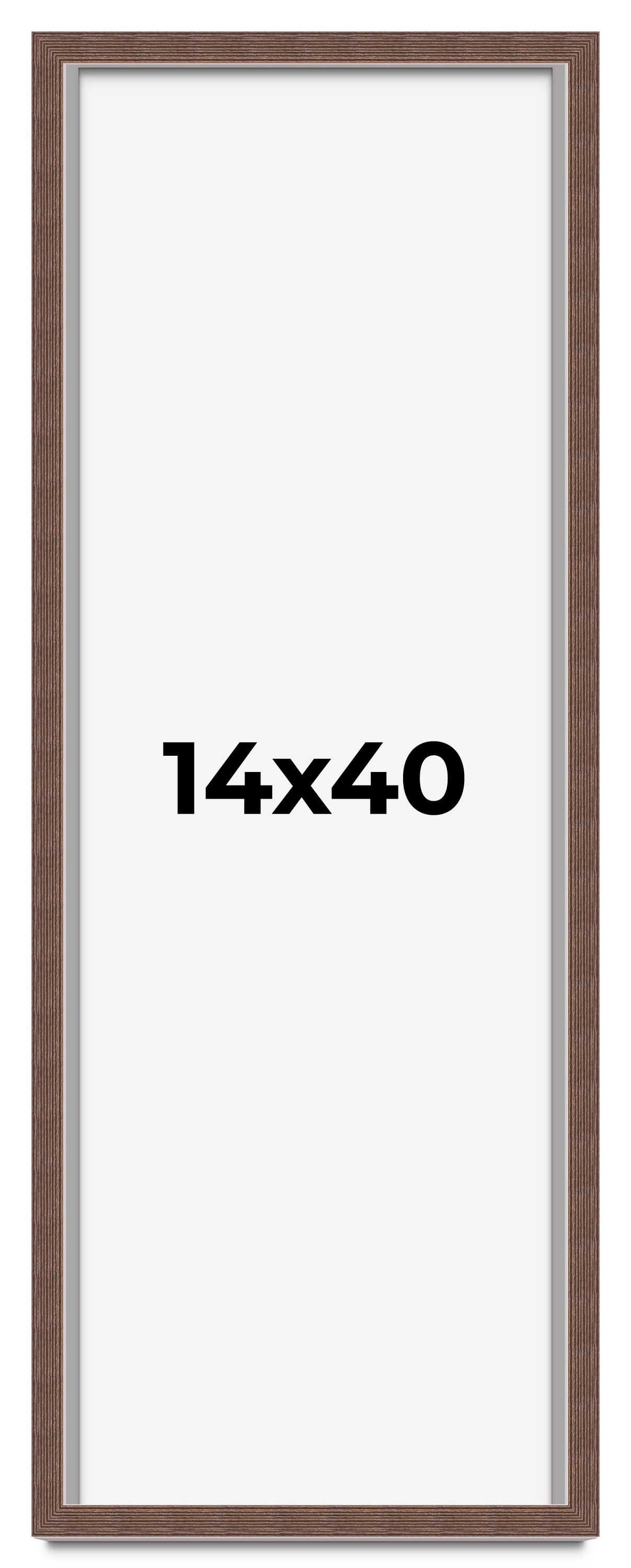 14x40 Shadow Box Frame Brown | 1.125 inches Deep Real Wood Rustic ...