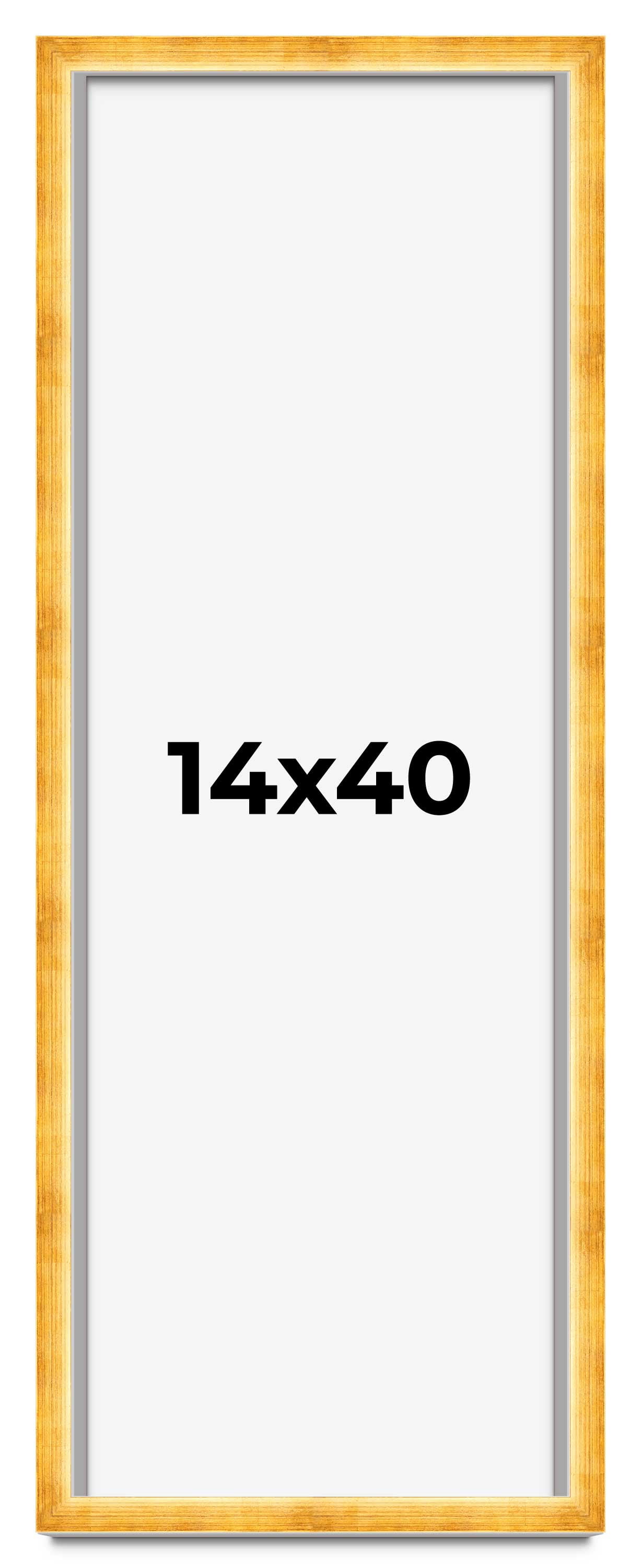 14x40 Shadow Box Frame Gold | 1.625 Inches Deep Real Wood Traditional ...