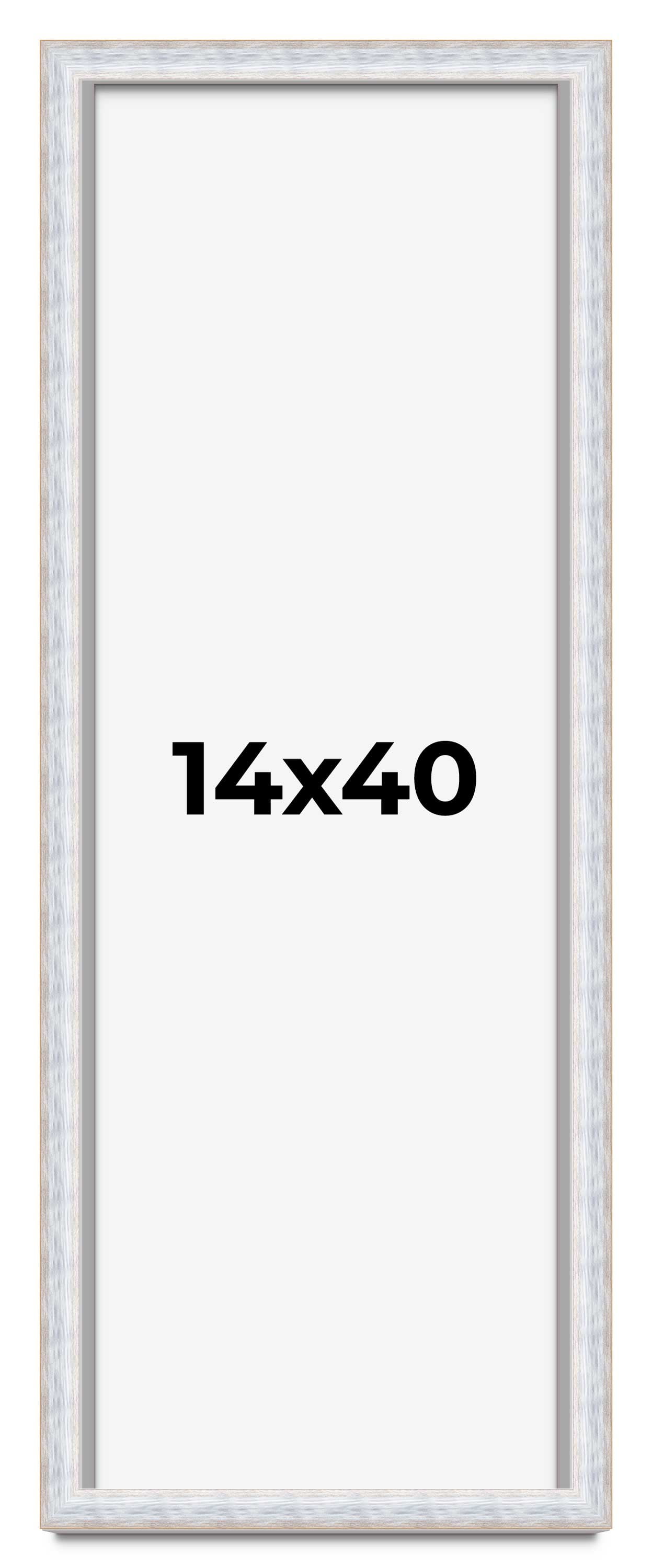 14x40 Shadow Box Frame Silver | 1.625 Inches Deep Real Wood ...