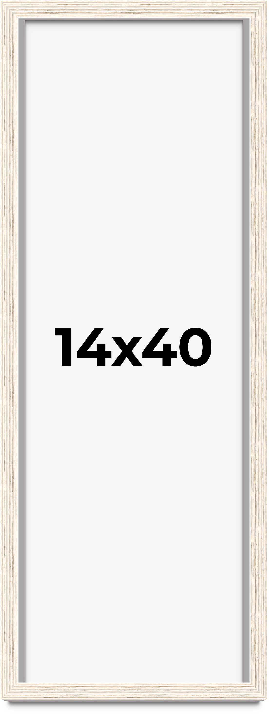 14x40 Shadow Box White Rustic Wood Shadow Box with White Acid-Free ...