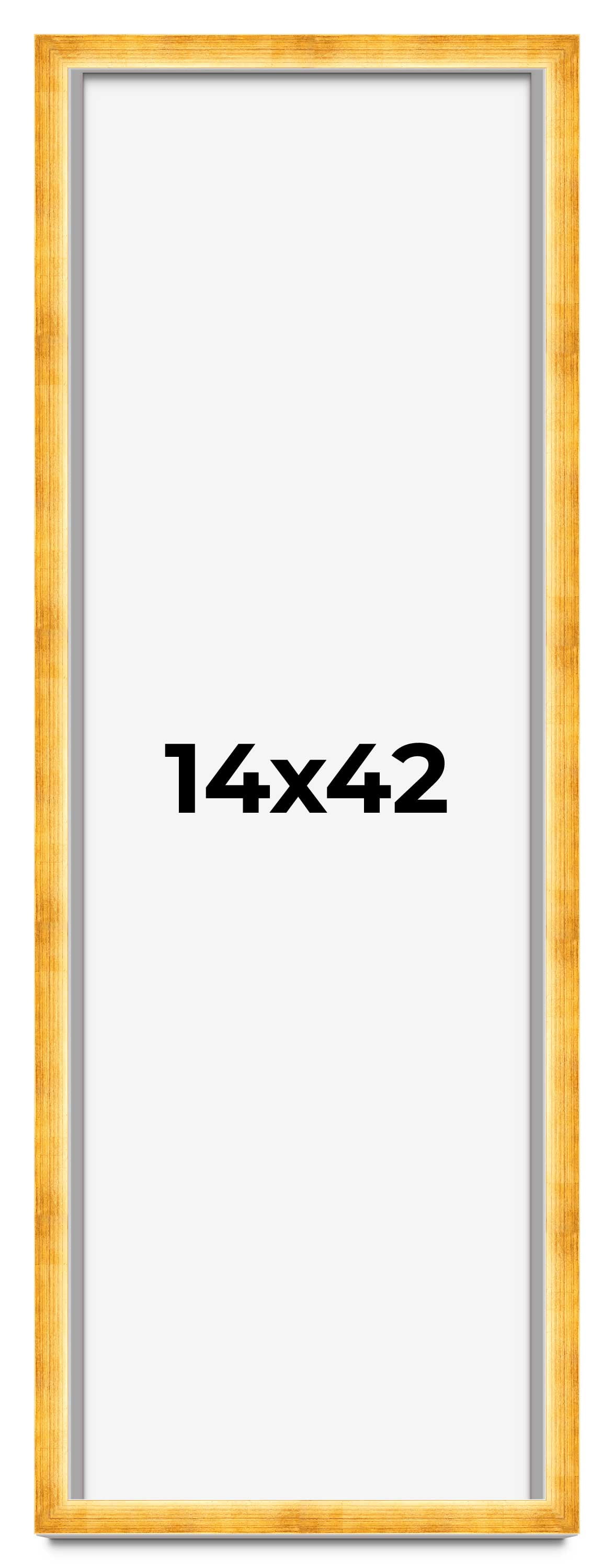 14x42 Shadow Box Frame Gold | 1.625 Inches Deep Real Wood Traditional ...
