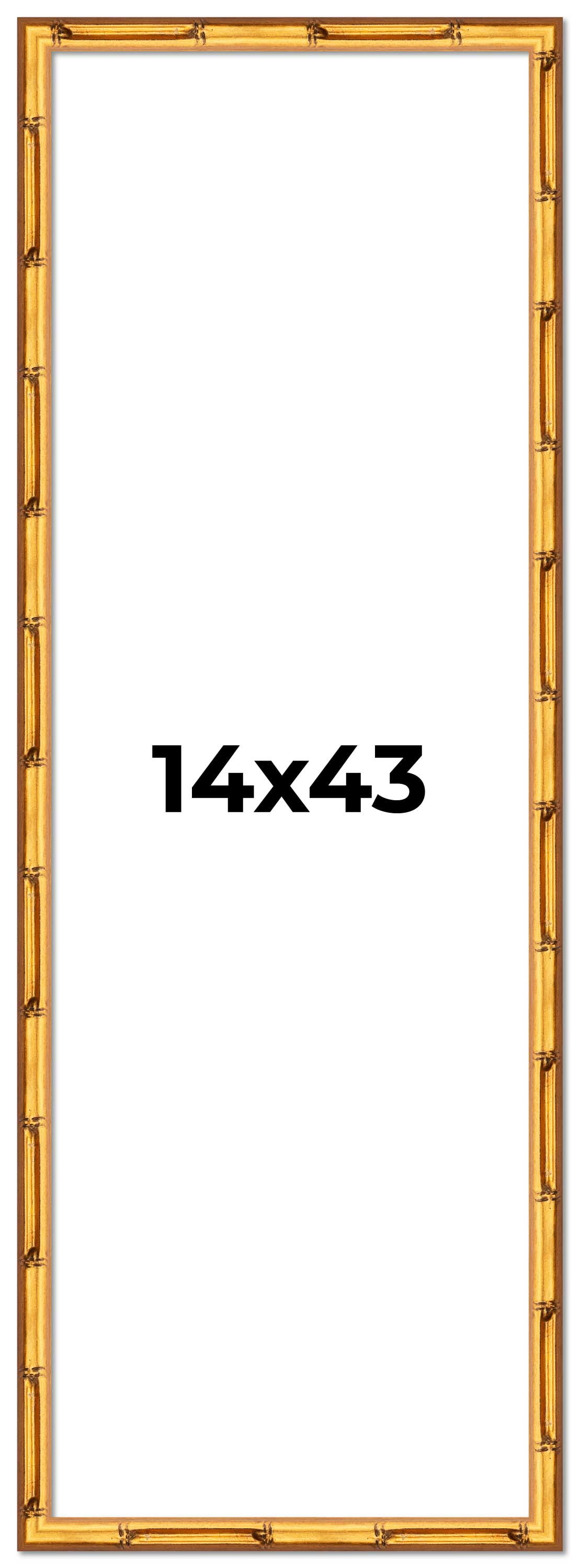 14x43 Frame Gold Bamboo Solid Wood Picture Frame | 0.75 Inch Moulding ...