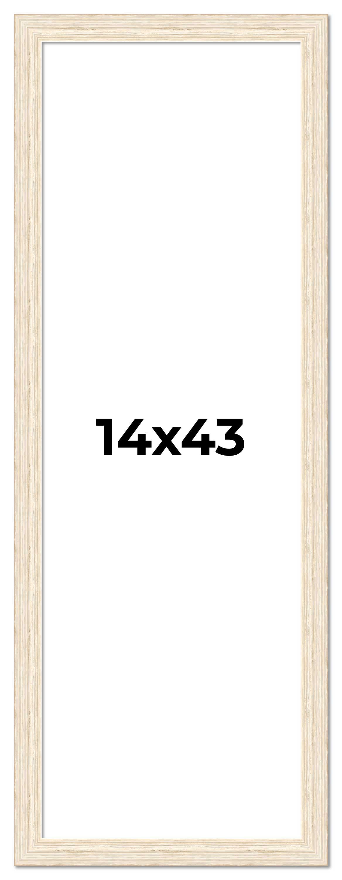 14x43 Frame White Barnwood Picture Frame Includes UV Acrylic Plexiglass ...