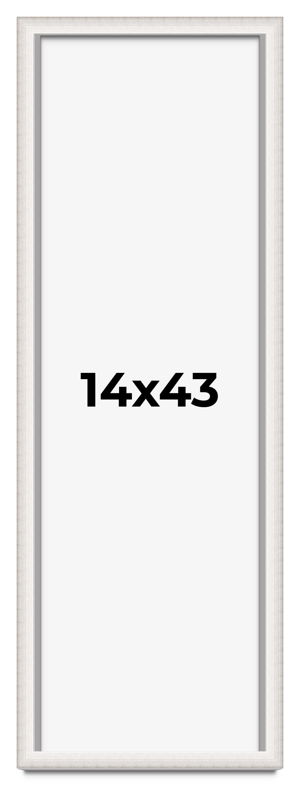 14x43 Shadow Box Silver Brushed Striped Display Frame | 1.625 Inches ...