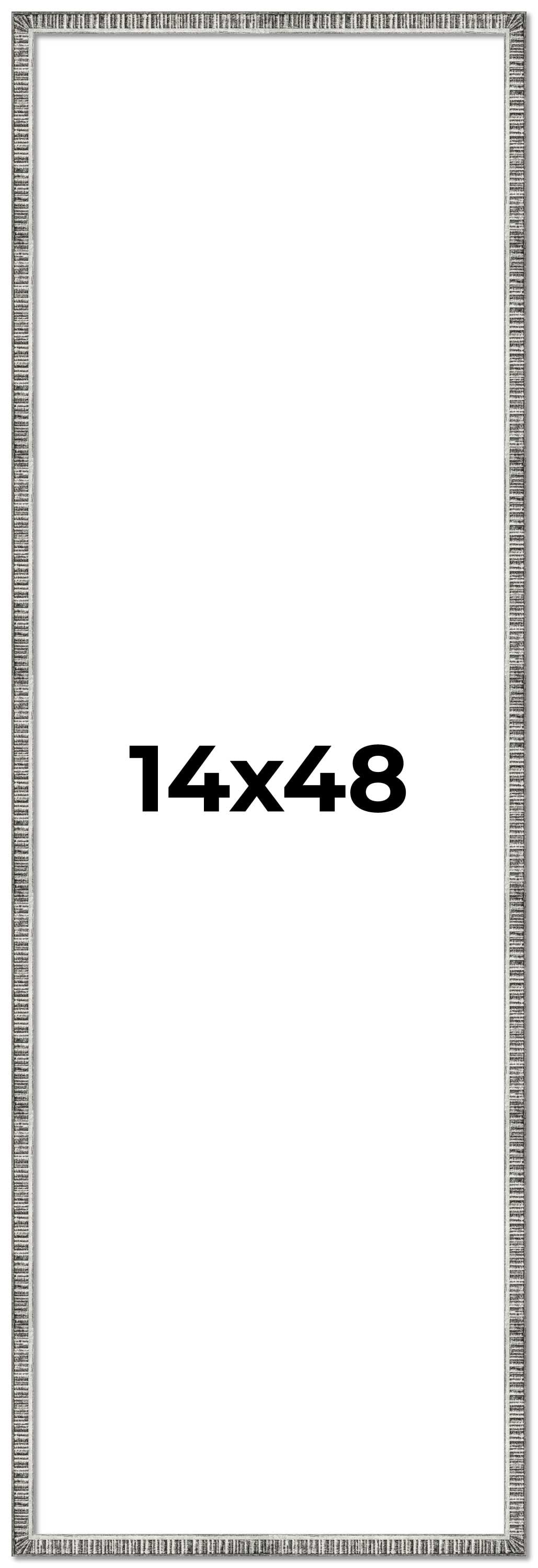14x48 Frame Silver Grey Distressed Solid Wood Picture Frame | 0.75 Inch ...