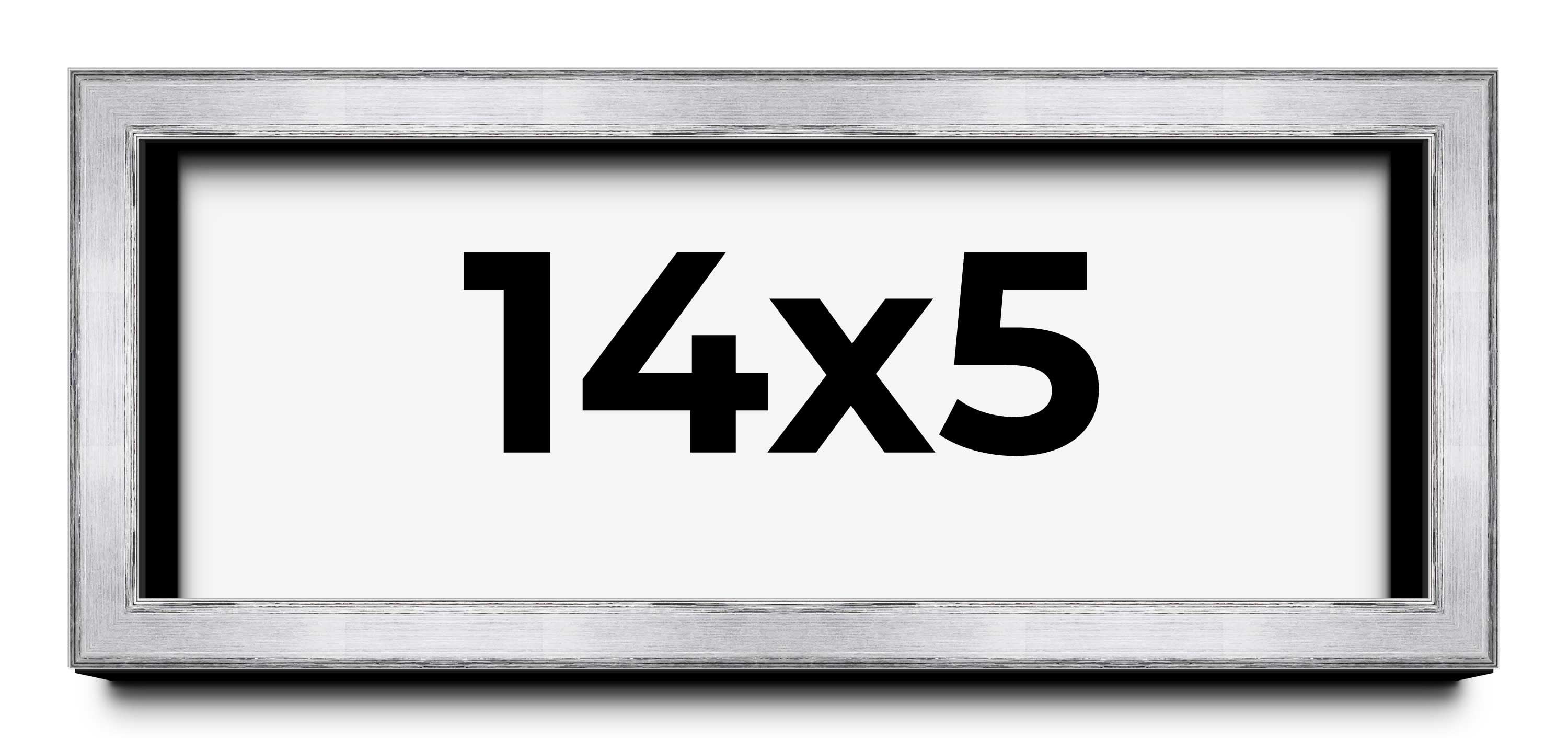 14x5 IN Shadow Box Frame Silver | 1.375 Inches Deep Real Wood ...