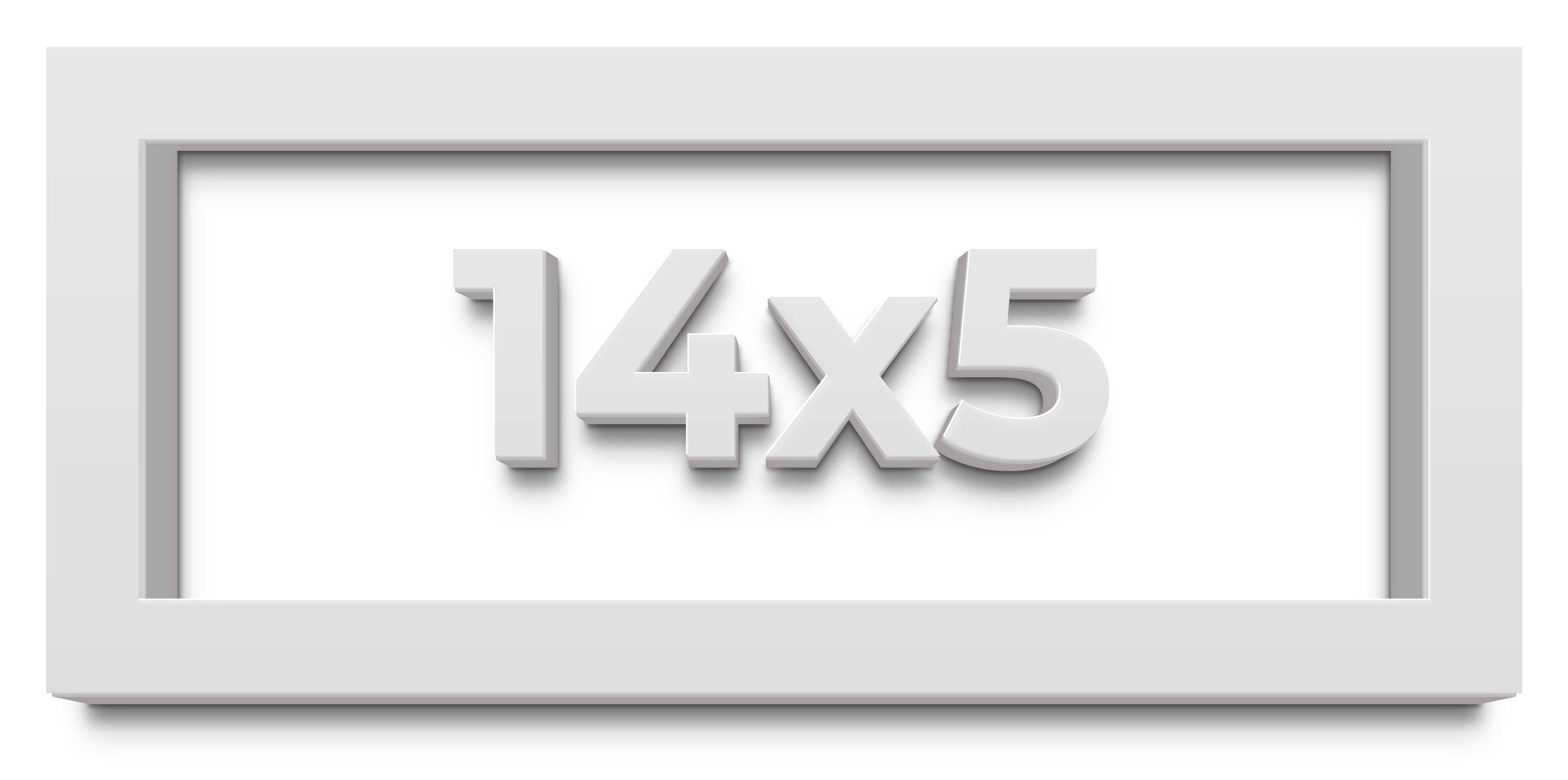 14x5 Shadow Box High Gloss White Display Frame | 1.625 Inches Deep | 1 ...