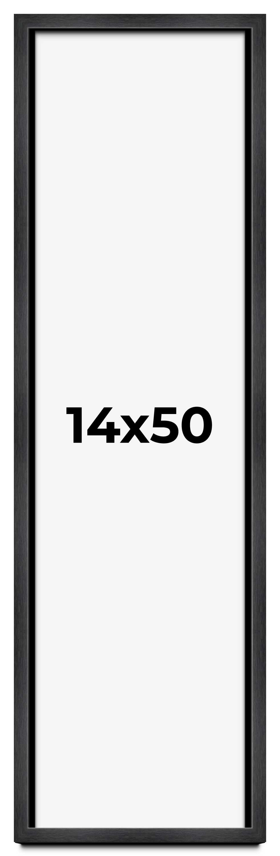 14x50 Frame Black Charcoal Grey Wood Textured Picture Frame | 0.75 Inch ...