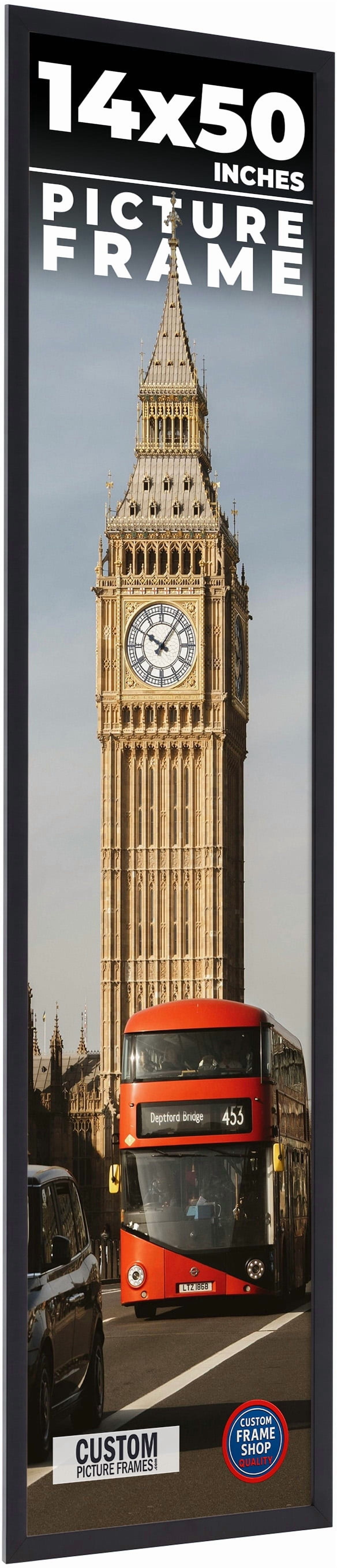 14x50 Frame Black Real Wood Picture Frame Width 0.75 inches | Interior ...