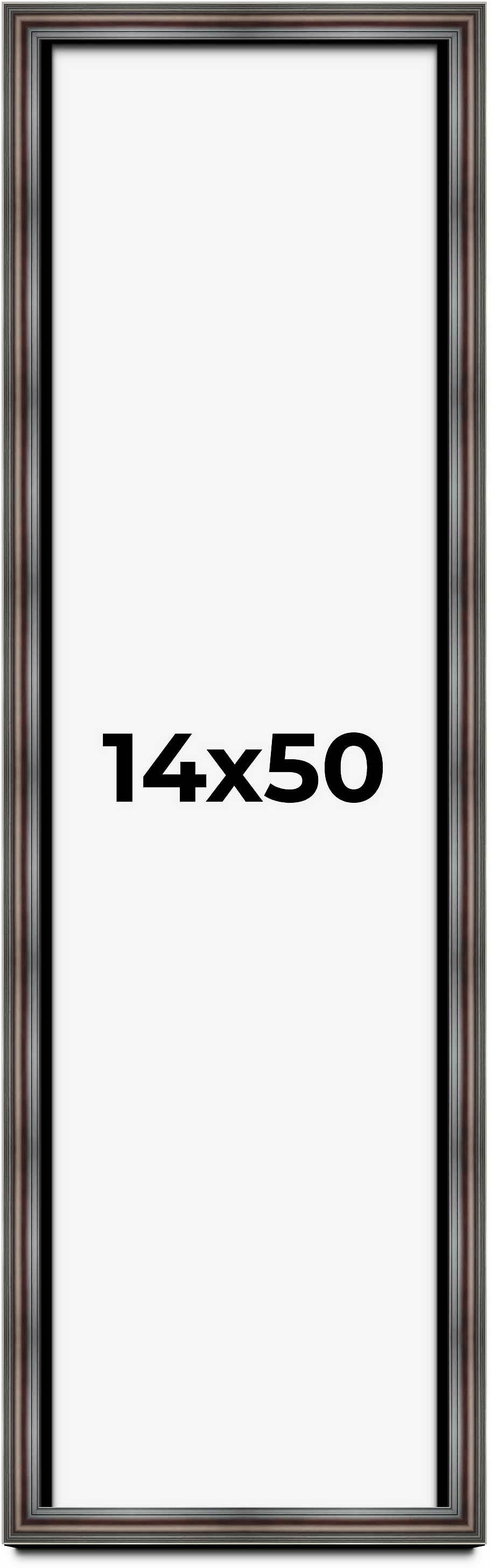 14x50 Shadow Box Frame Brown Cherry | 2.625 Inches Deep Pine Wood ...