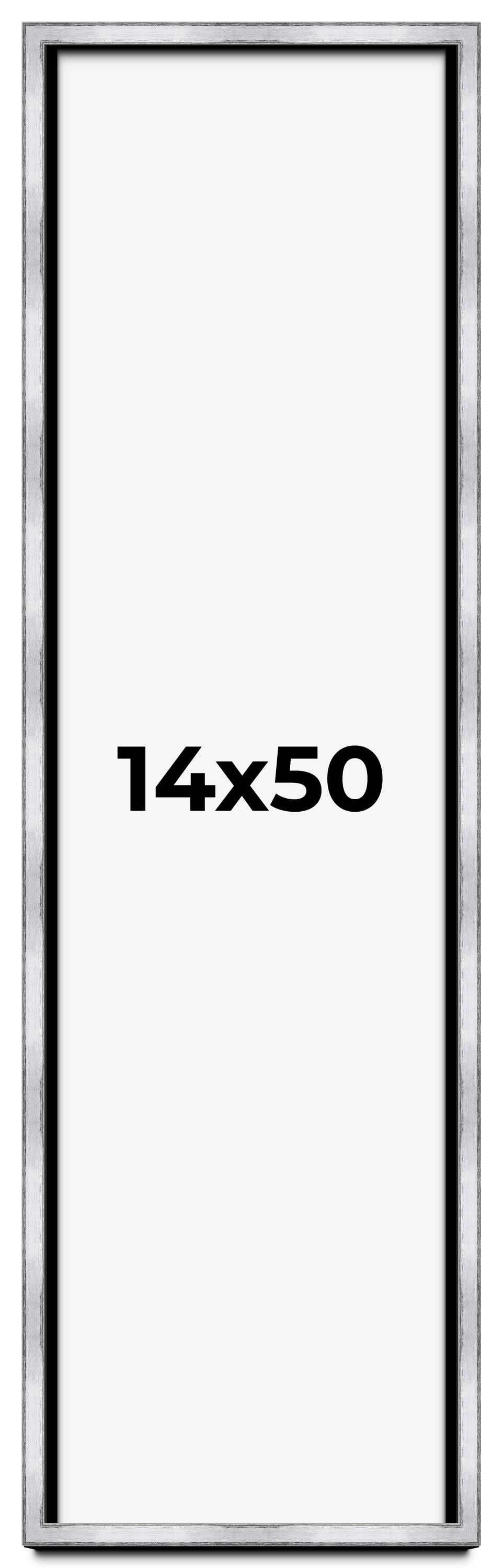 14x50 Shadow Box Frame Silver | 1.375 Inches Deep Real Wood ...