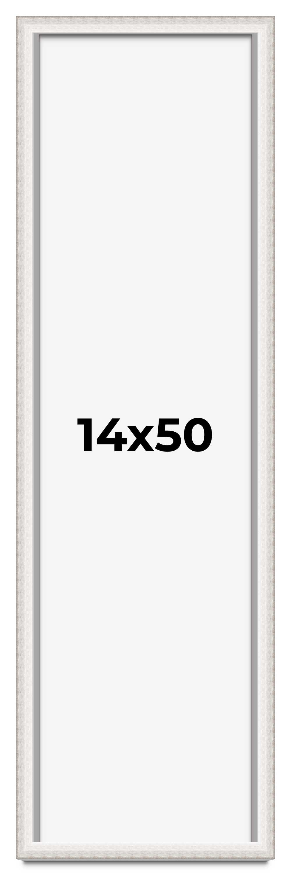 14x50 Shadow Box Silver Brushed Striped Display Frame | 1.625 Inches ...