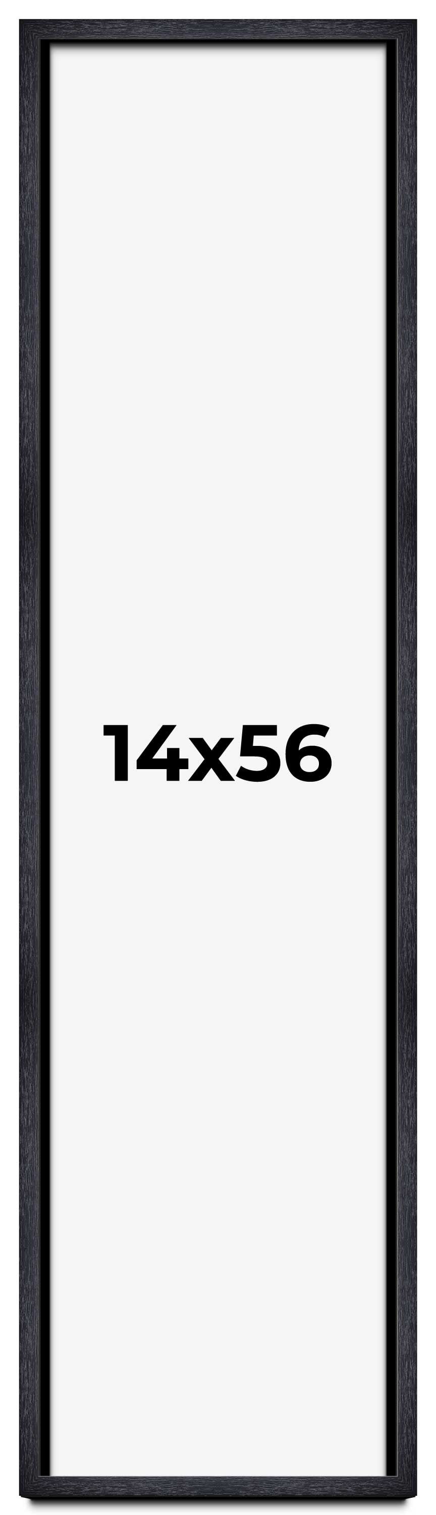 14x56 Shadow Box Frame Black | 1 Inches Deep Real Wood Farmhouse ...