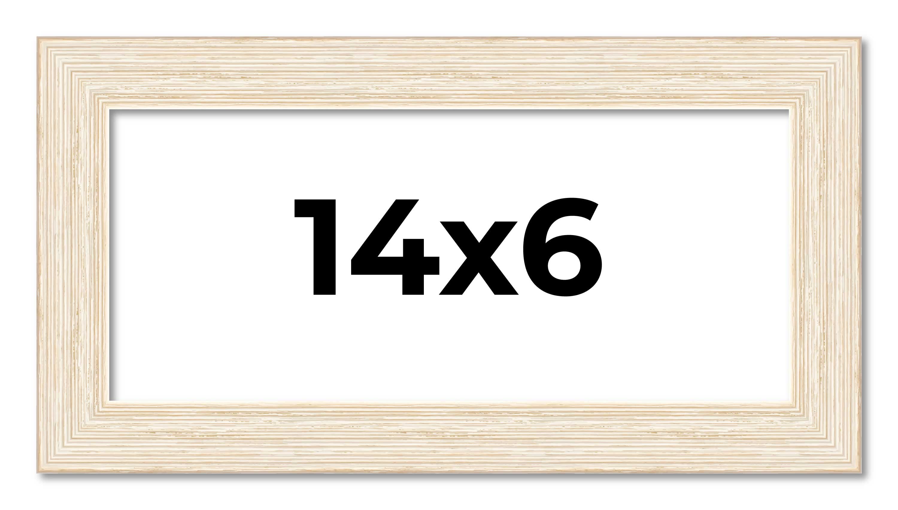 14x6 Frame White Barnwood Picture Frame Includes UV Acrylic Plexiglass ...