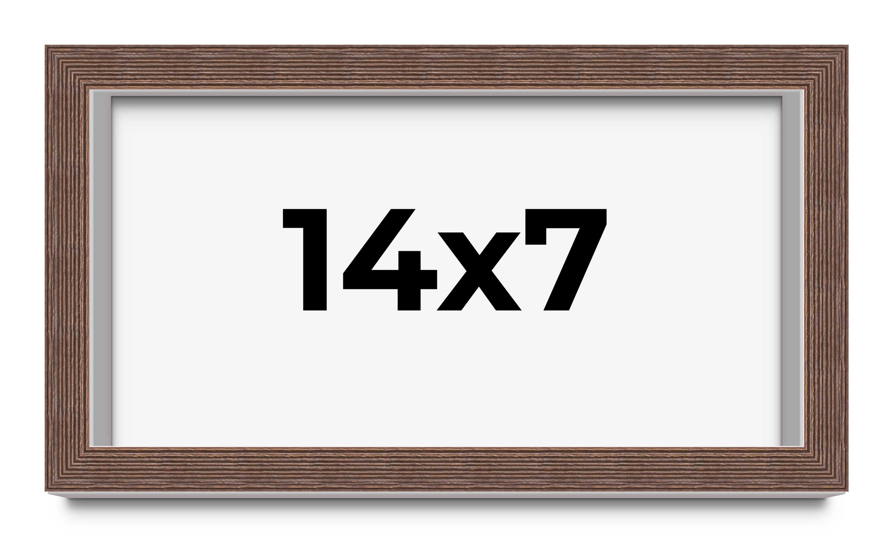 14x7 Shadow Box Frame Brown | 1.125 inches Deep Real Wood Rustic ...