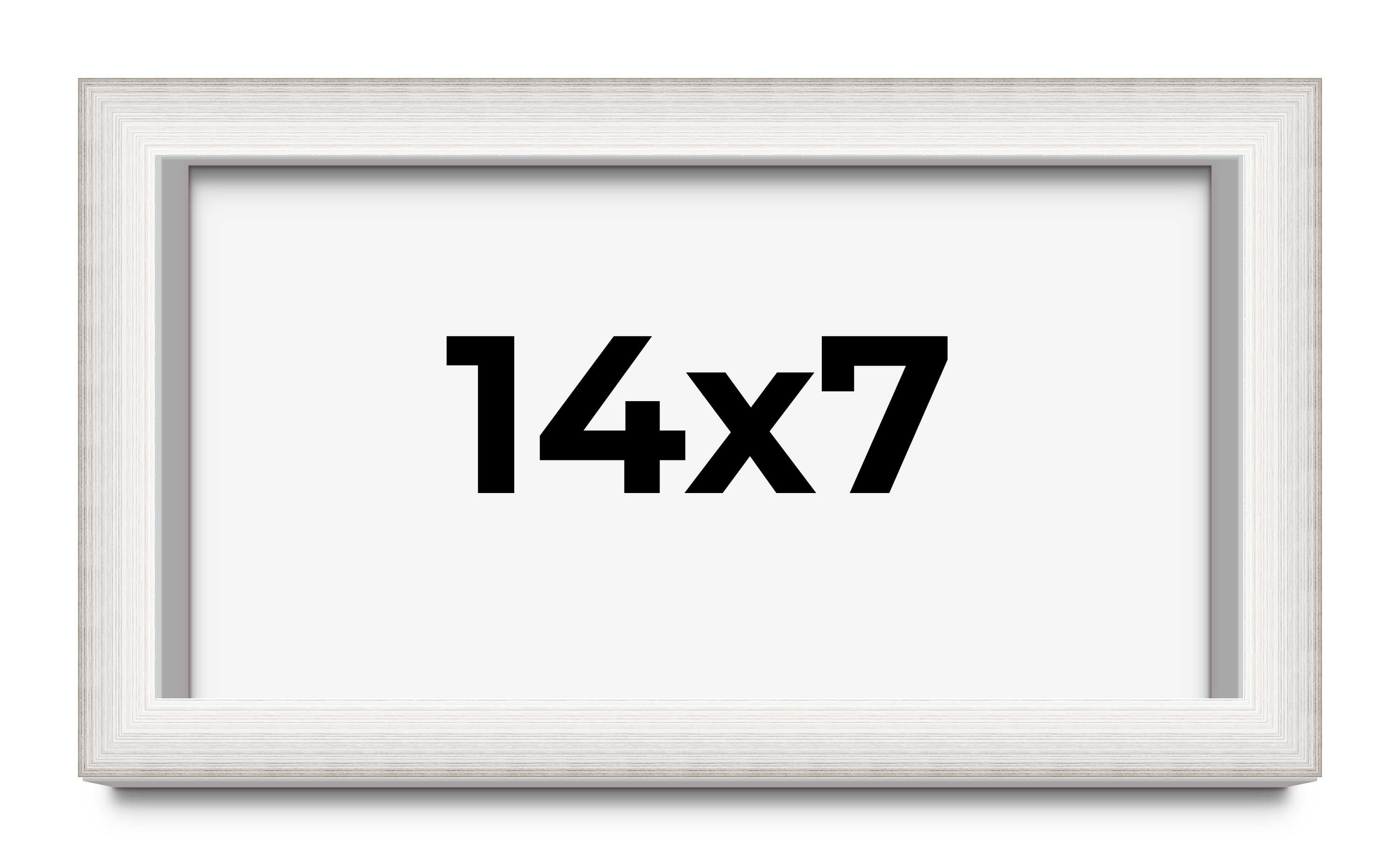 14x7 Shadow Box Silver Brushed Striped Display Frame | 1.625 Inches ...