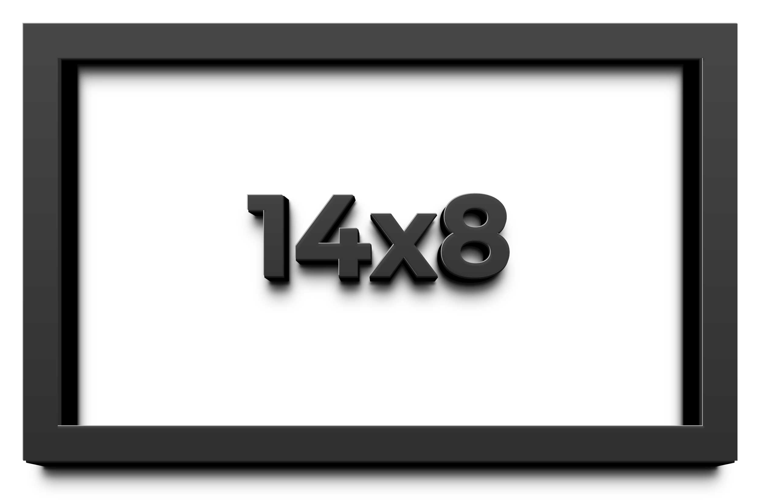 14x8 Shadow Box Frame Black | 2 Inches Deep Real Wood Contemporary ...
