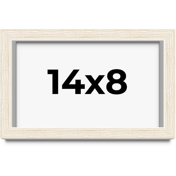 14x8 Shadow Box Frame White | 1.125 Inches Deep Real Wood Rustic ...