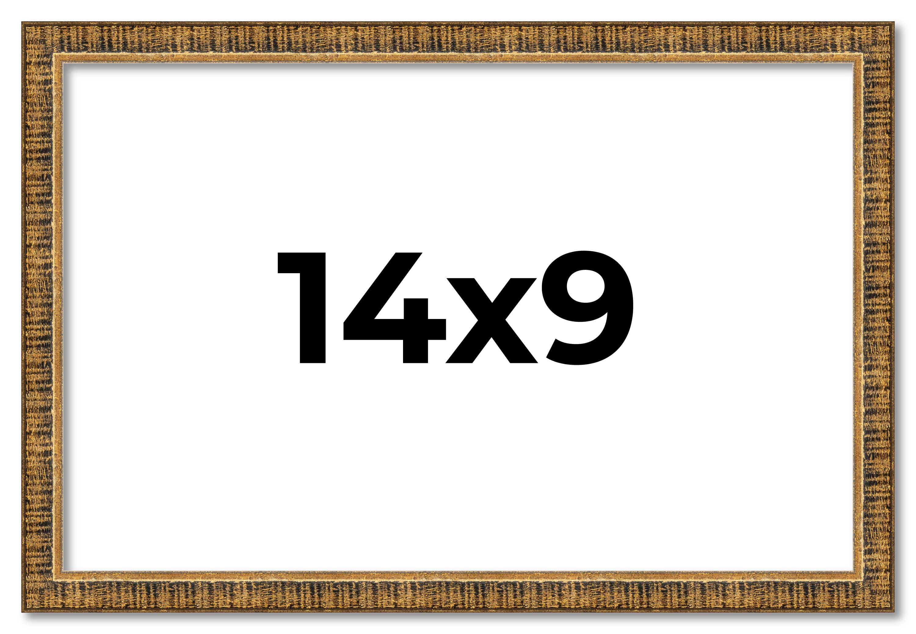 14x9 Frame Gold Kingsley Distressed Solid Wood Picture Frame Width 0.75 ...