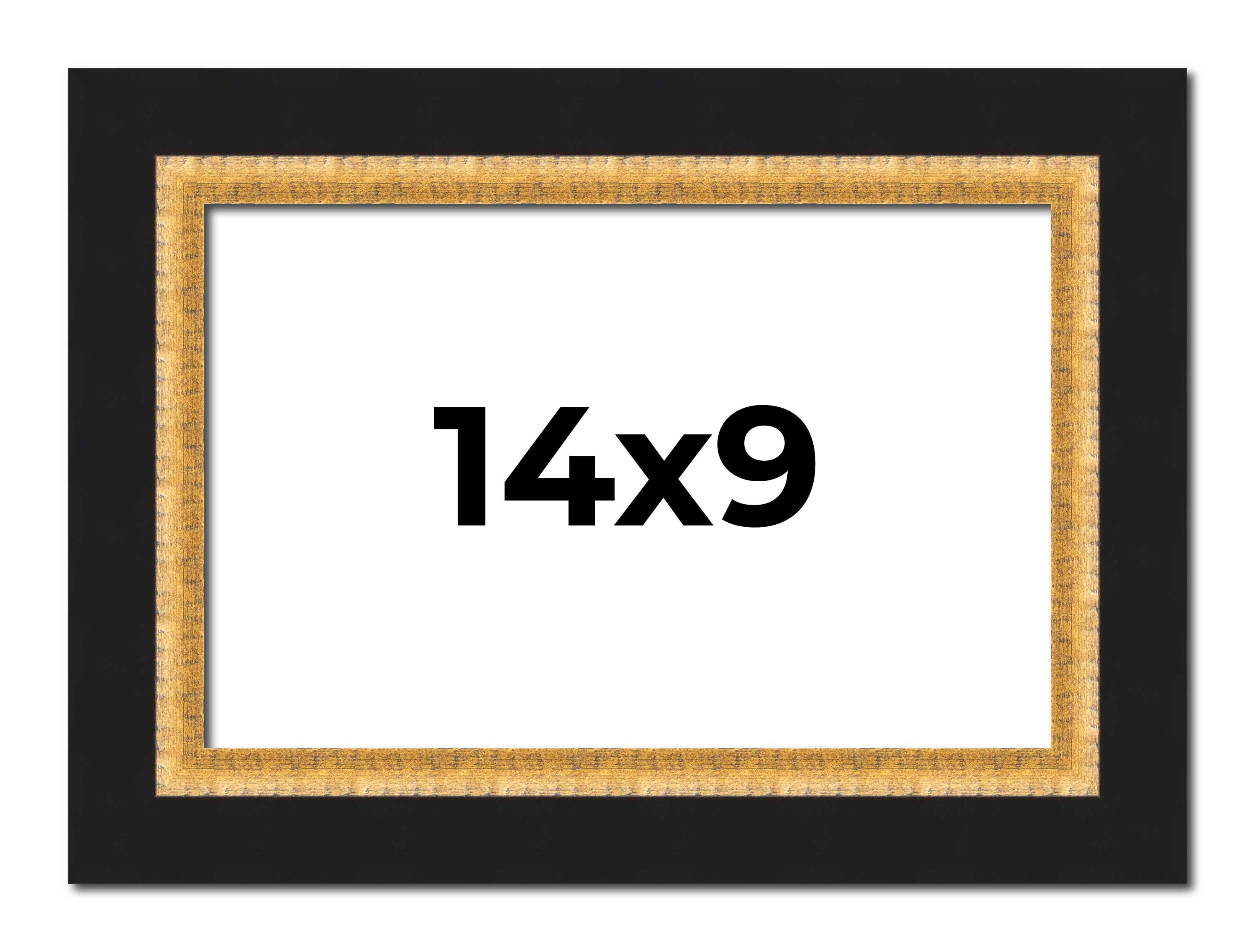14x9 Frame Gold Real Wood Picture Frame Width 2.25 Inches | Interior ...