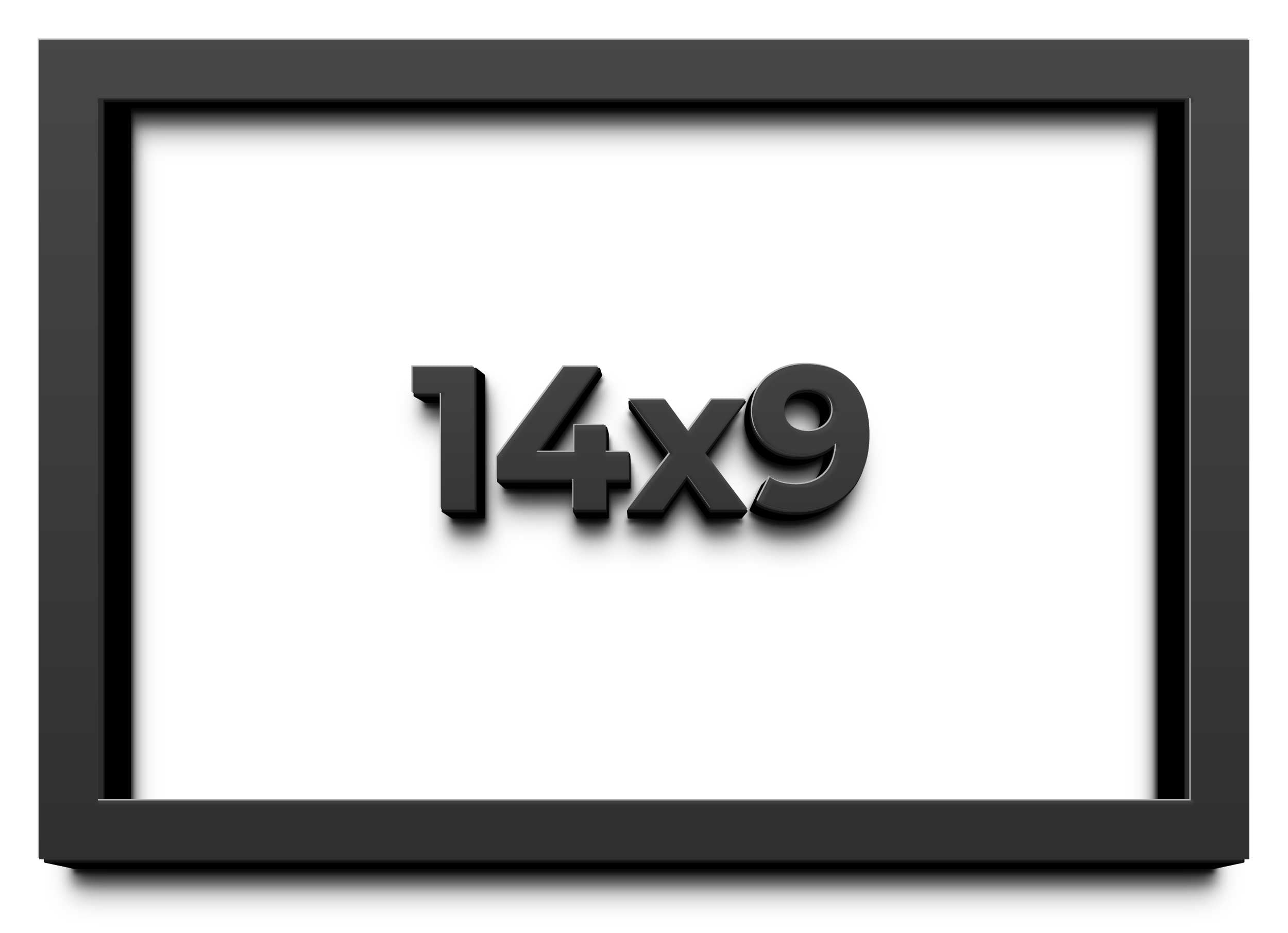 14x9 Shadow Box Frame Black | 1 inches Deep Real Wood Contemporary ...