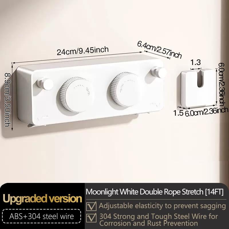 15.1 Ft 40LB Heavy-Duty Retractable Clothes Line - Wall Mounted Indoor ...