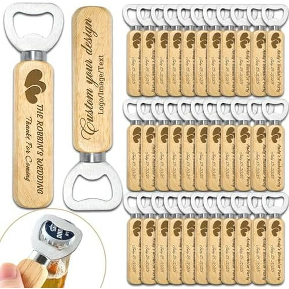 15-100PCS Custom Bottle Openers Bulk, Beer Bottle Opener with Wooden ...