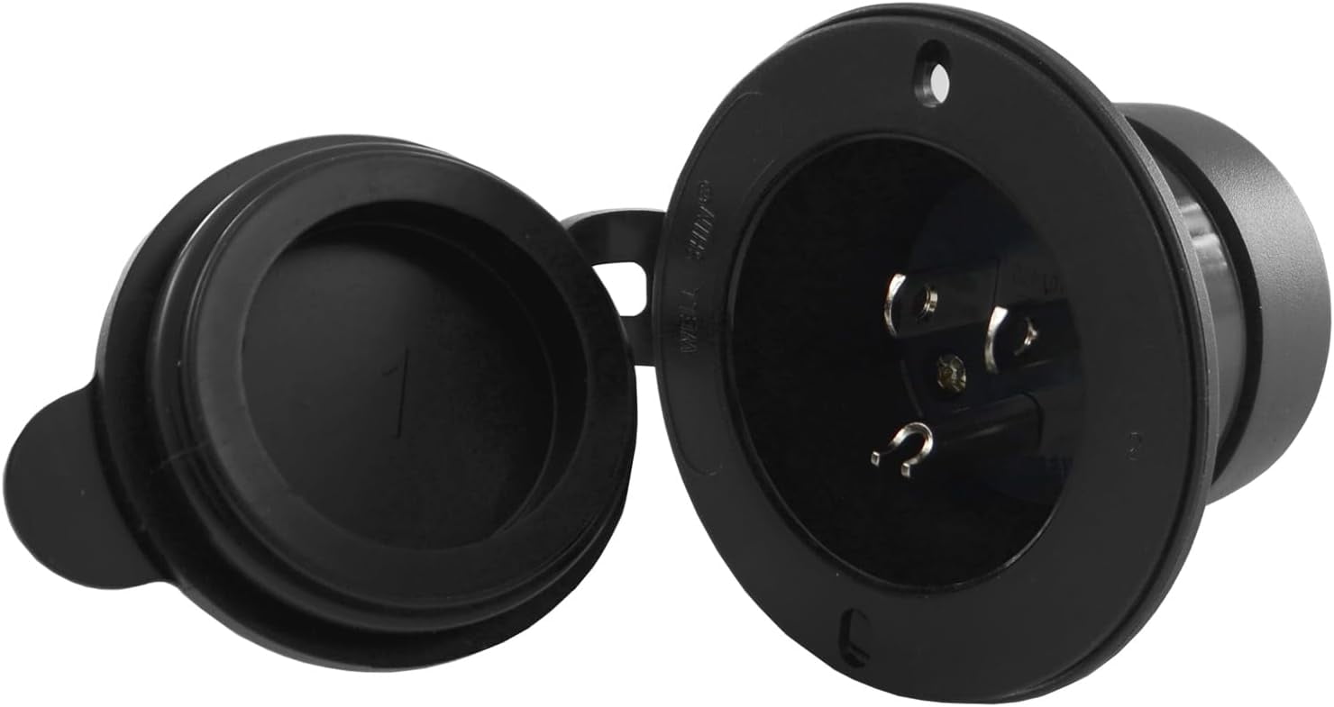 15 125-Volt NEMA 5-15P Straight Blade Flanged Inlet - Walmart.com