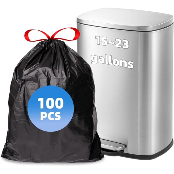 15,18,23Gallon Trash Bags Heavy Duty Drawstring,Garbage Bags 23 Gallon ...