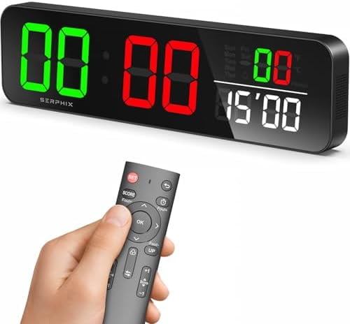 15.2" Digital Scoreboard Clock with Countdown Timer, Variable LED Color ...