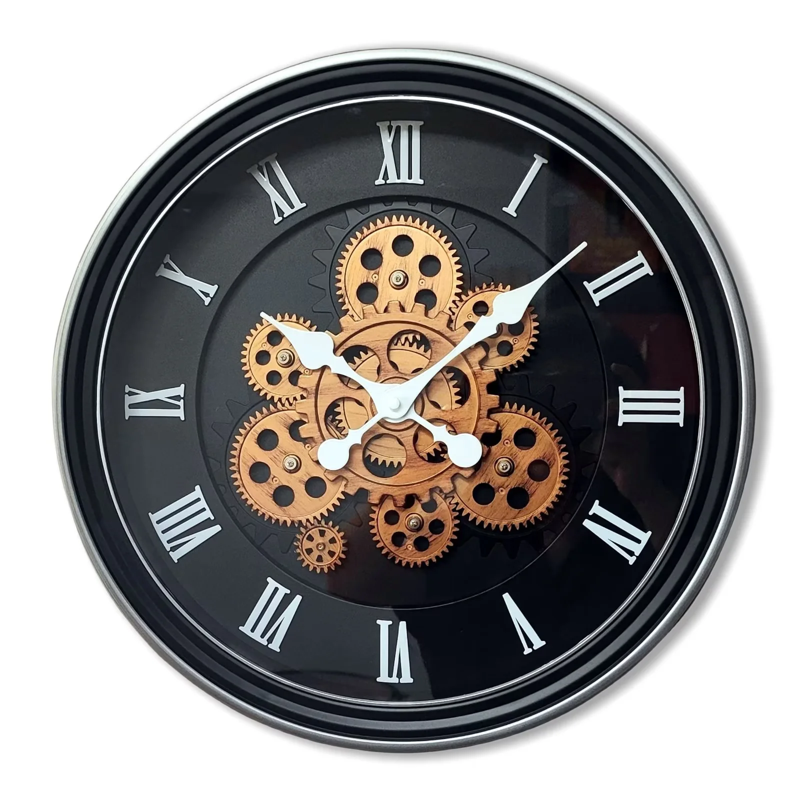 15.2 Inch Industrial Decorative Large Clock, Real Gears Moving Wall ...