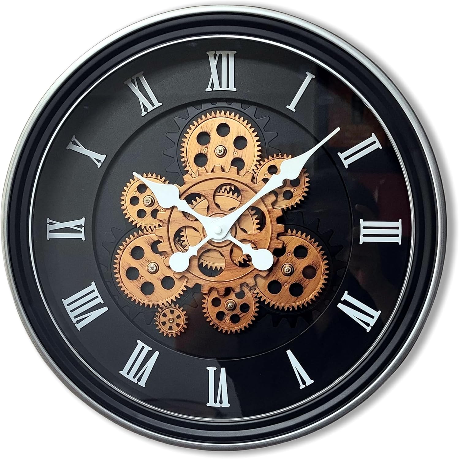 15.2 Inch Large Gear Clock Real Gears Moving Wall Clock, Vintage ...