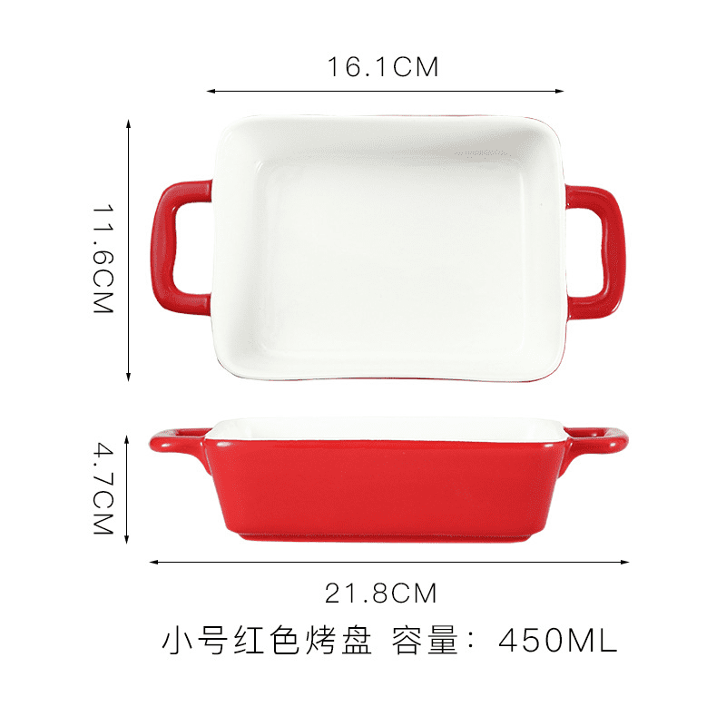 15.2 oz Ceramic Baking Pan with Double Handles, Nordic Style Lasagne ...