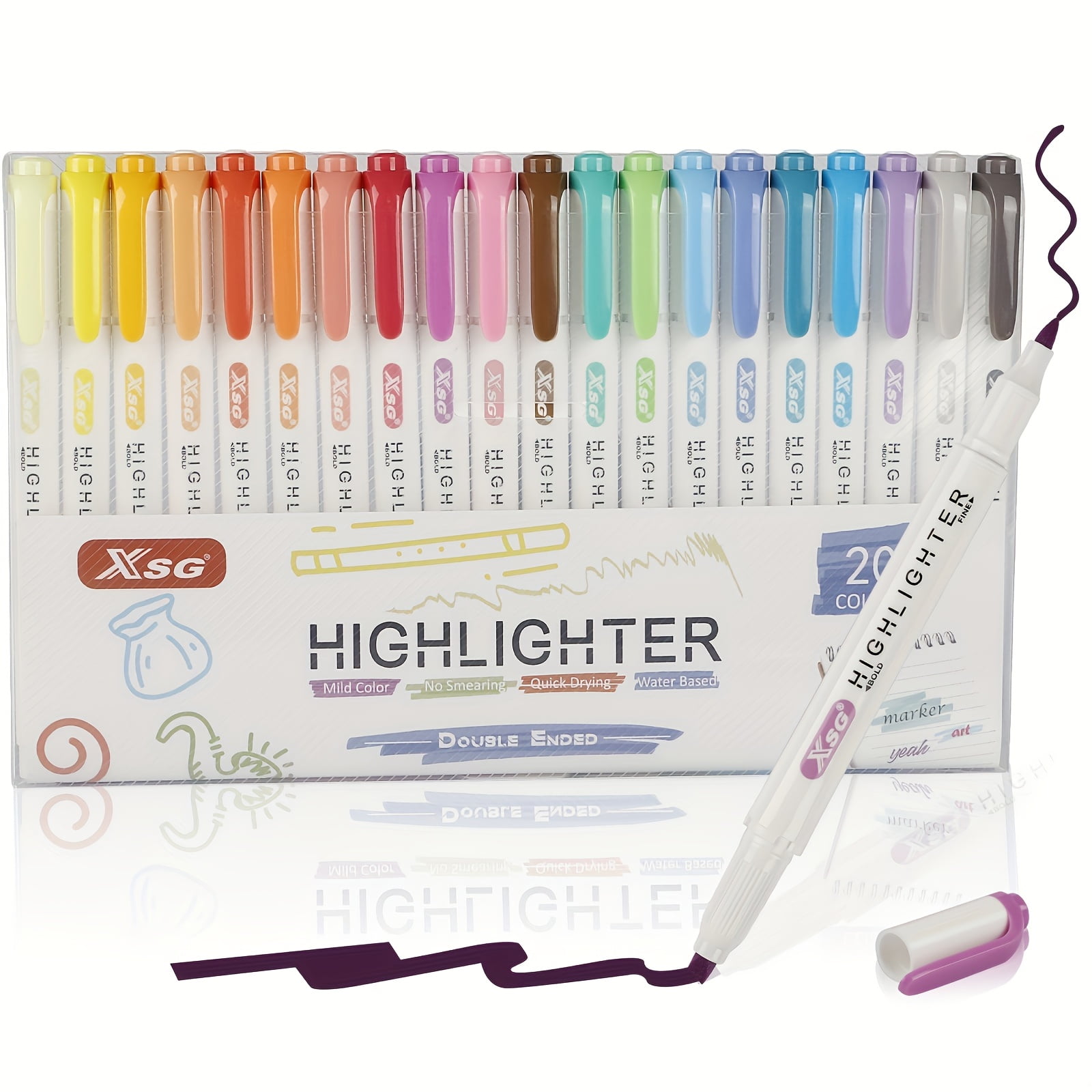 15/20/25 Double-End Highlighters, Fine Head + Chisel Head, Good Choice ...