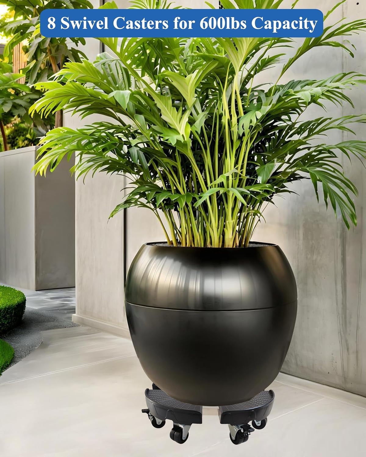 15-20 Inch Plant Caddy with Wheels Outdoor Indoor, 2 Pack Large Rolling ...