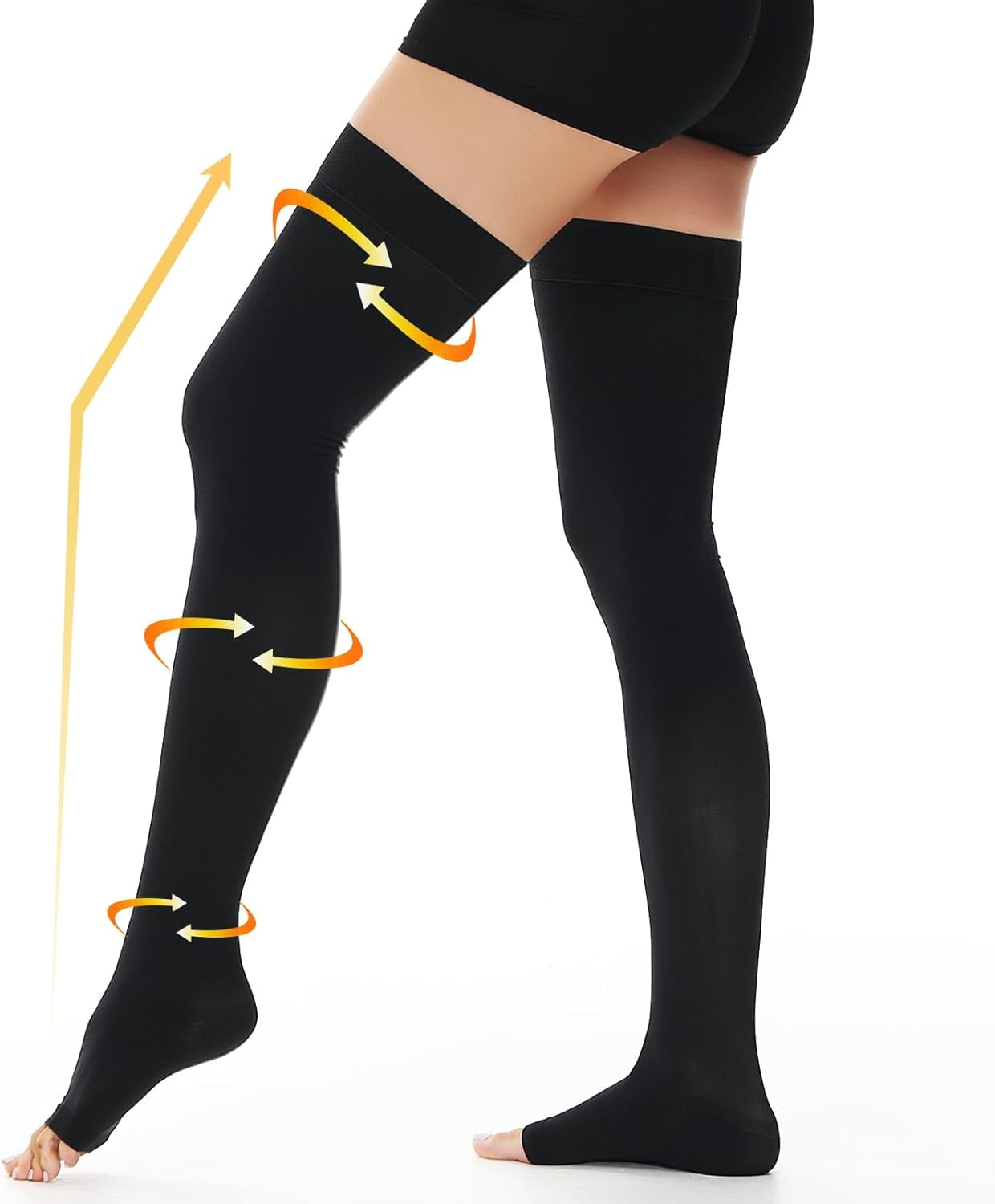 15-20 mmhg open toe medical compression stockings for women men, thigh ...