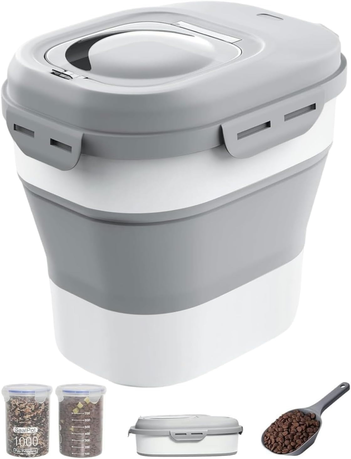 15-23 Lbs Airtight Dog Food Storage Container,Collapsible Dog Food ...