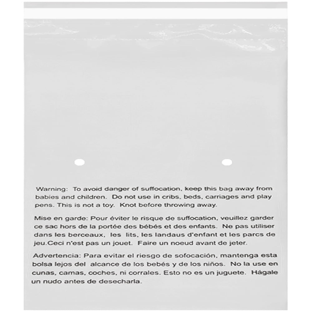 15 24x24 LARGE EcoSwift Self Seal Suffocation Warning Clear Poly Bags 1 ...