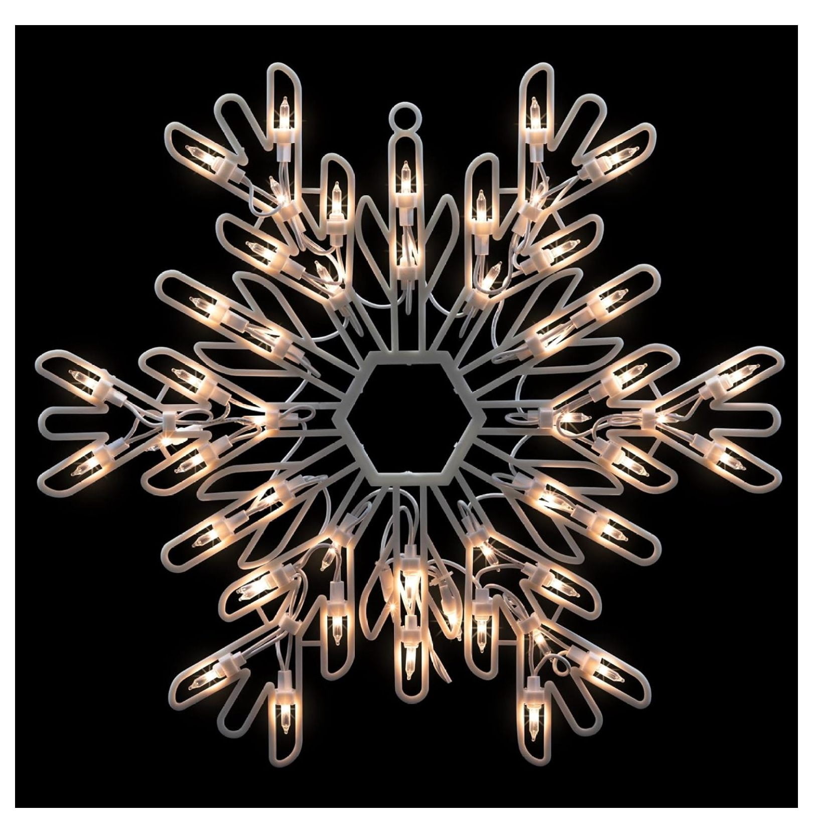 15.25" Lighted Snowflake Christmas Decoration Window Silhouette, White ...