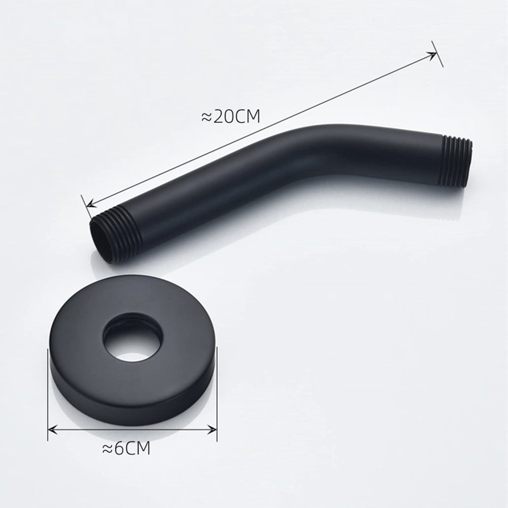 15-25Cm Black Shower Bracket with Flange Wall Mount Shower Head ...