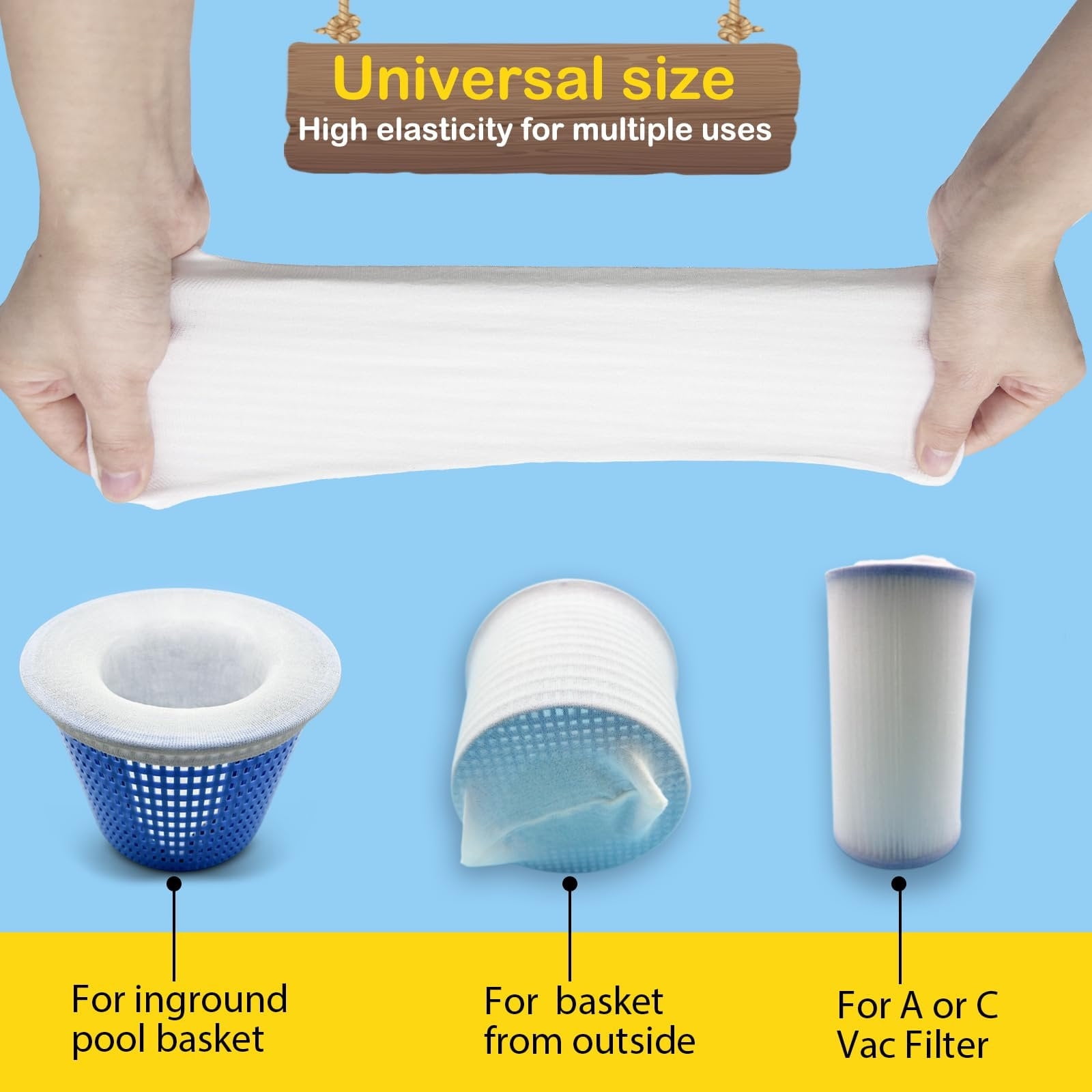 15/25PC Pool Skimmer Socks, Pool Skimmer Filter Socks for Above Ground ...