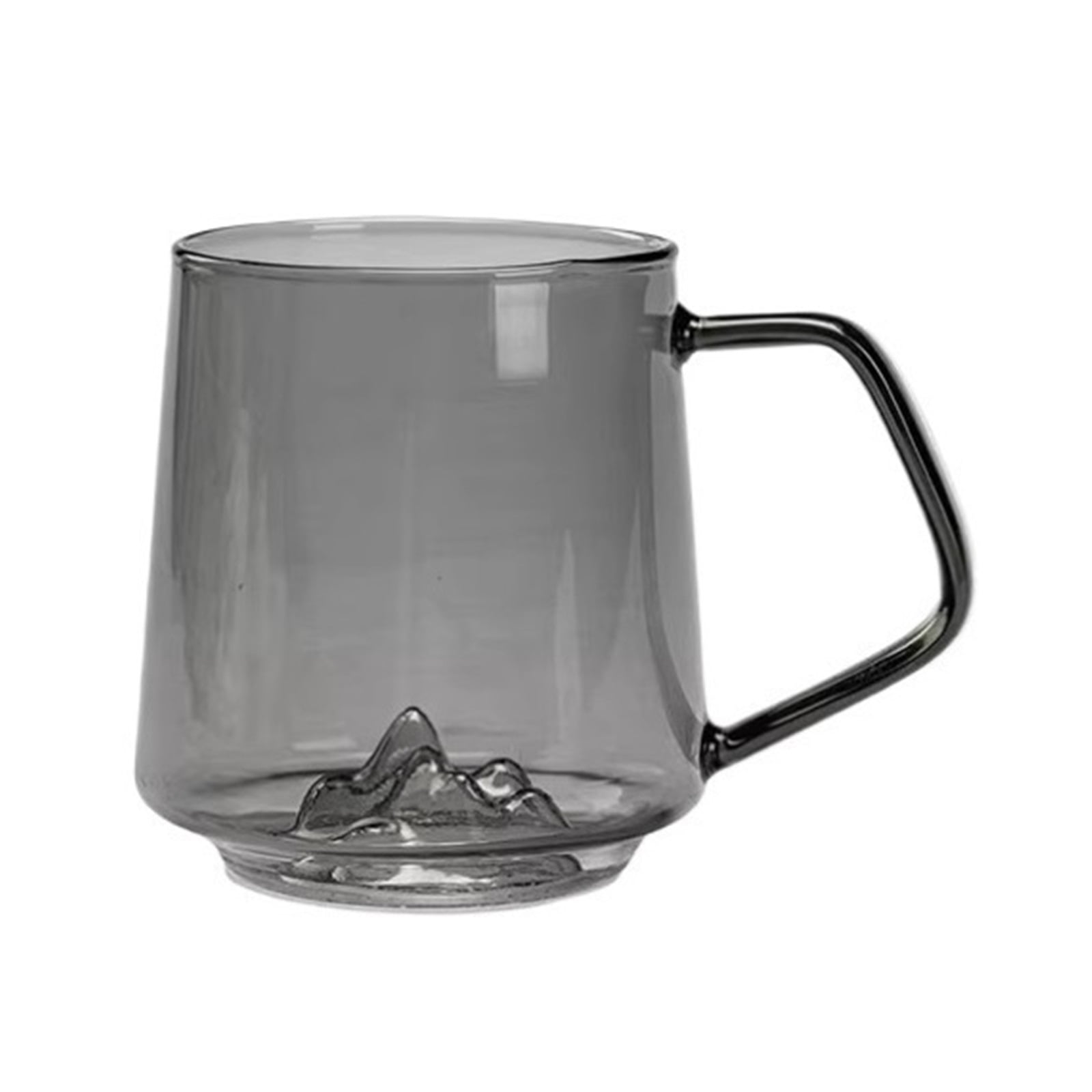 15.2oz Smoky Gray Glass Coffee Mugs with Handle, Borosilicate Glass ...