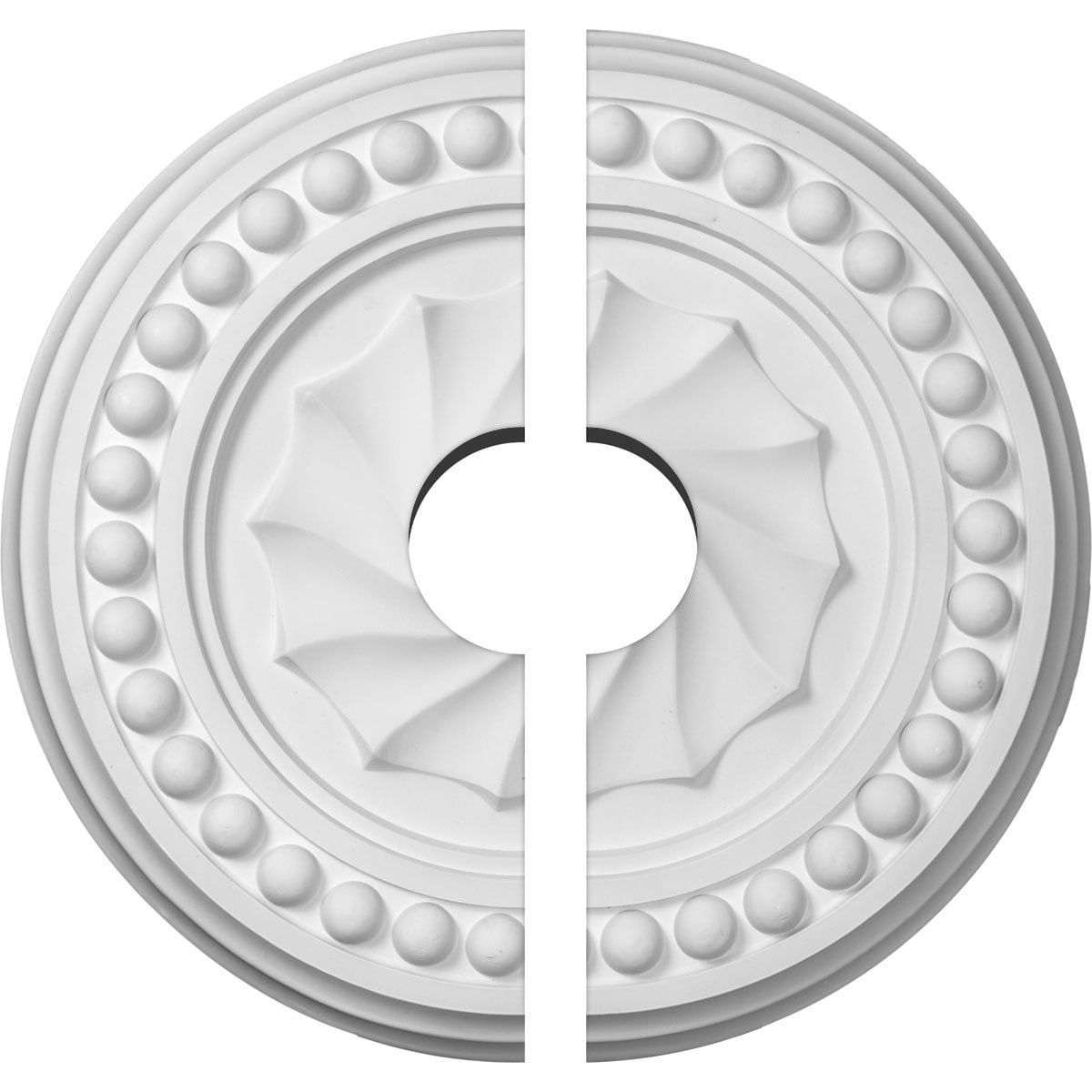 15 3/4"OD x 3 1/2"ID x 2"P Foster Shell Ceiling Medallion, Two Piece ...