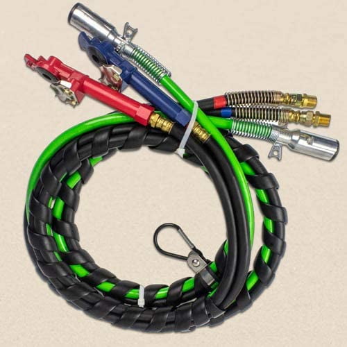 15' 3-IN-1 WRAP - 7 WAY ELECTRICAL TRAILER CORD CABLE ABS & AIR LINE ...