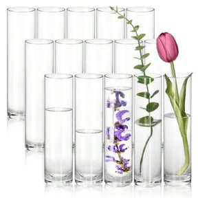 Efavormart Set of 2 | 24" Clear Reversible Clarinet Glass Trumpet Vase ...
