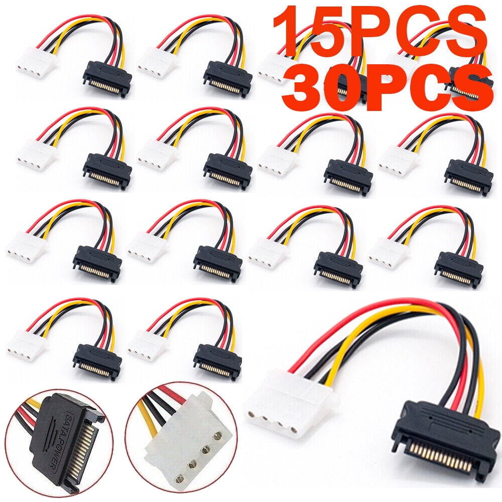15/30PCS 15pin SATA Male to 4pin Floppy FDD Female Power Converter ...