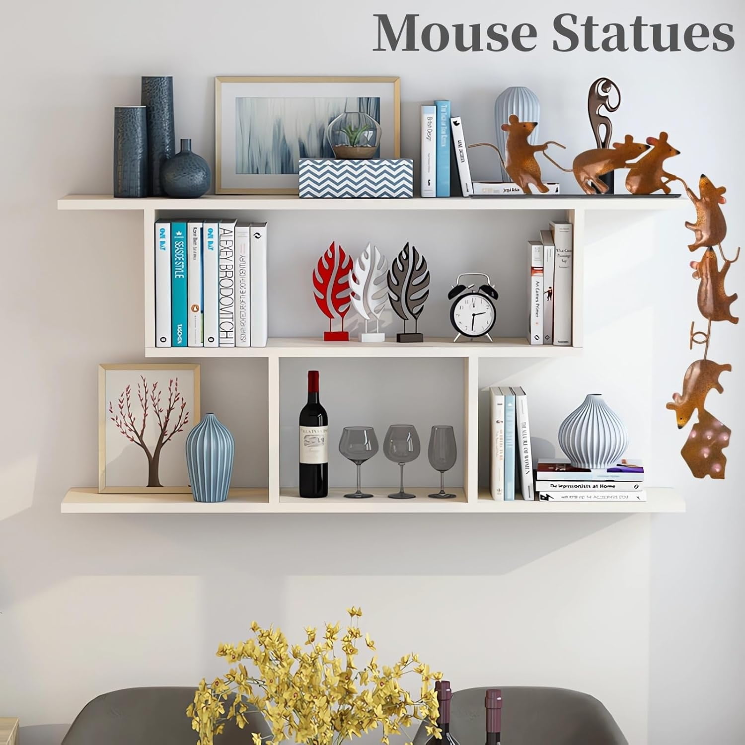 15.35" Cute Mouse Decor Statue - 2024 New Handmade Metal Door Crawler ...